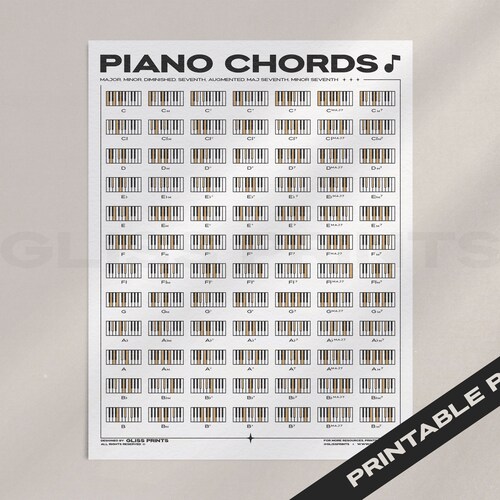 Piano Chords PDF Music Digital Print Download - Etsy