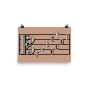 Alto Clef Note Names Poster Music Education Poster Pink | Etsy