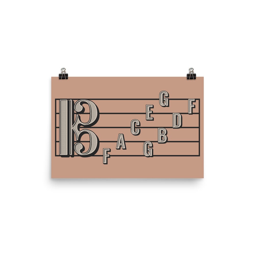 Alto Clef Note Names Poster Music Education Poster Pink | Etsy