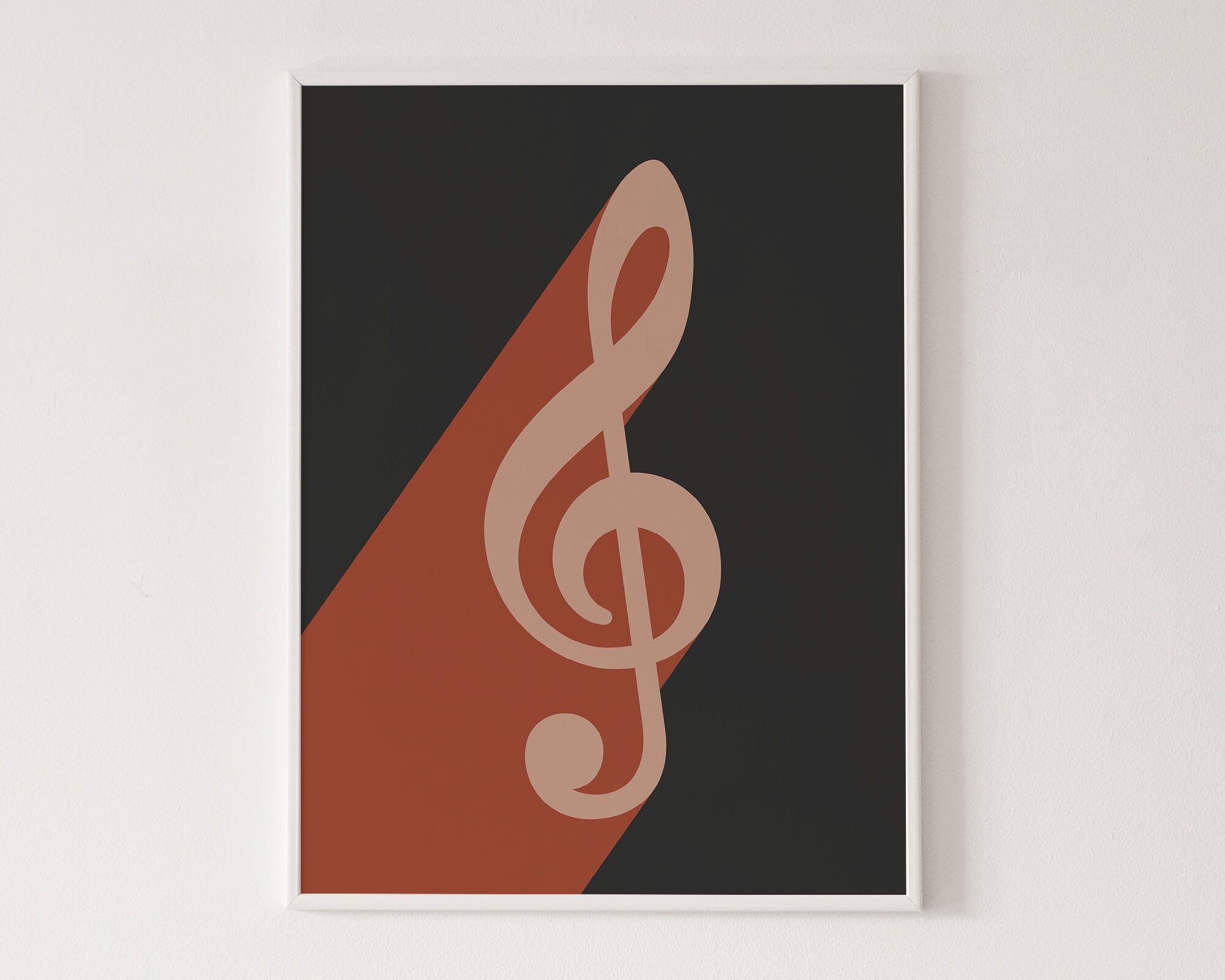 Treble Clef Poster Music Art Print Music Room Decor - Etsy