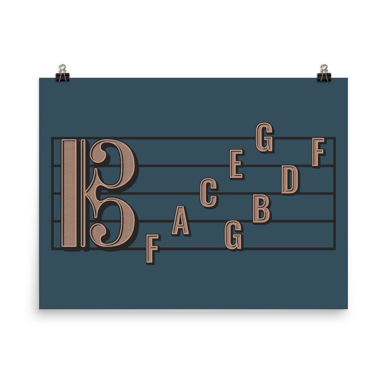 Alto Clef Note Names Poster Music Education Poster Blue - Etsy