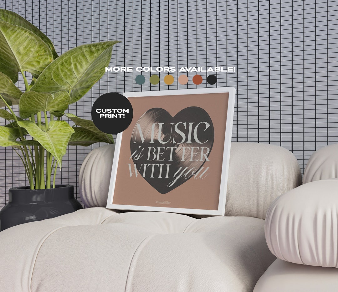 Heart Shaped Vinyl Record Custom Print | Gift for Music Lovers - Etsy