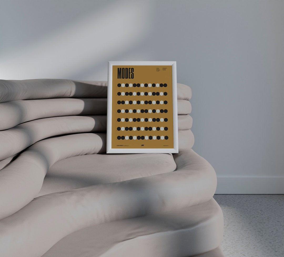 Music Modes Poster, Dot Design, Music Theory Chart, Yellow - Etsy