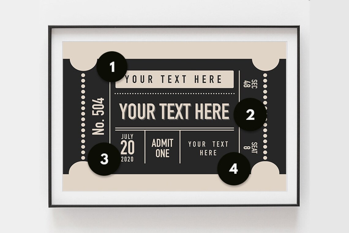 Custom Ticket Stub Poster Concert Ticket Gift for Music - Etsy