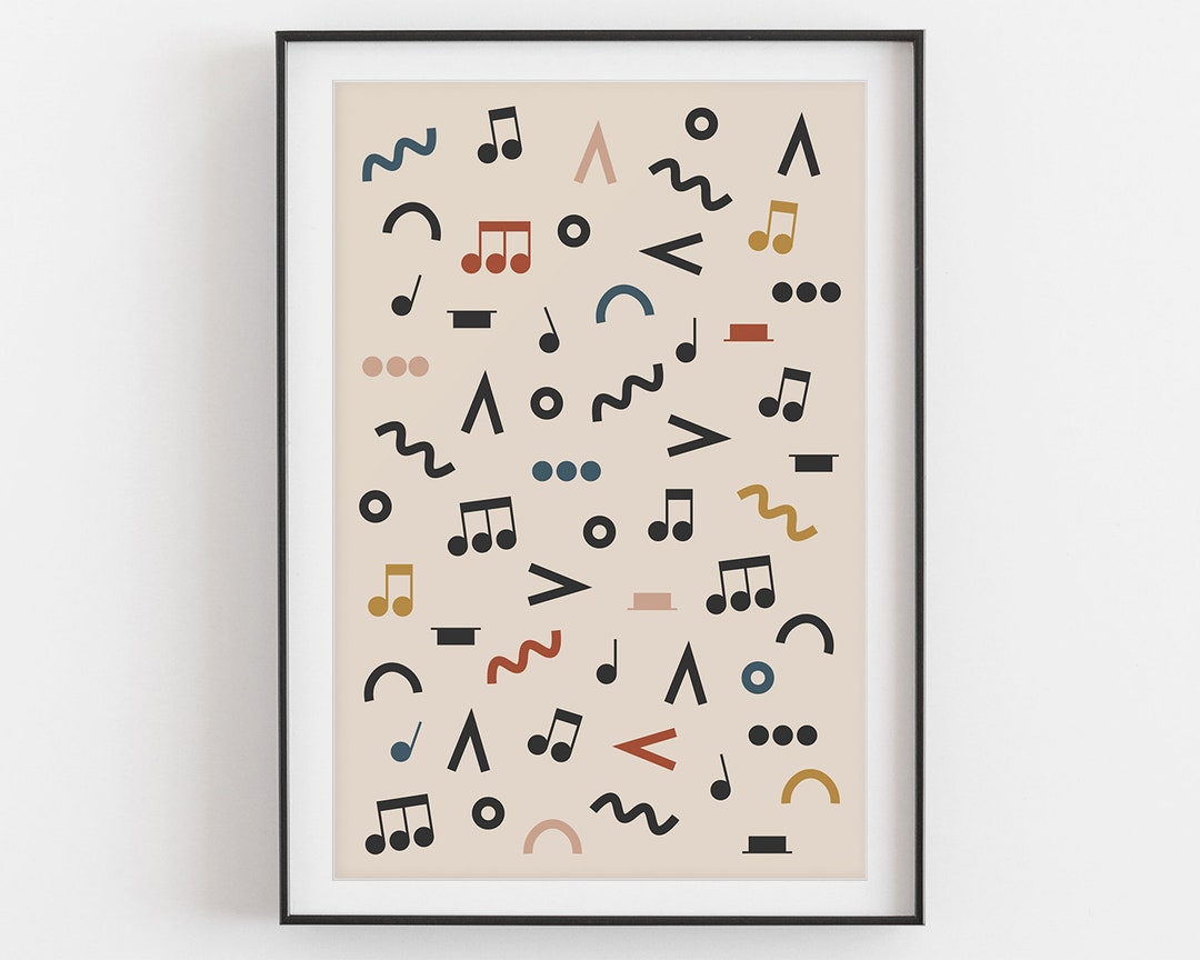 Music Notes Poster, Music Symbols, Music Room Decor, Cream - Etsy