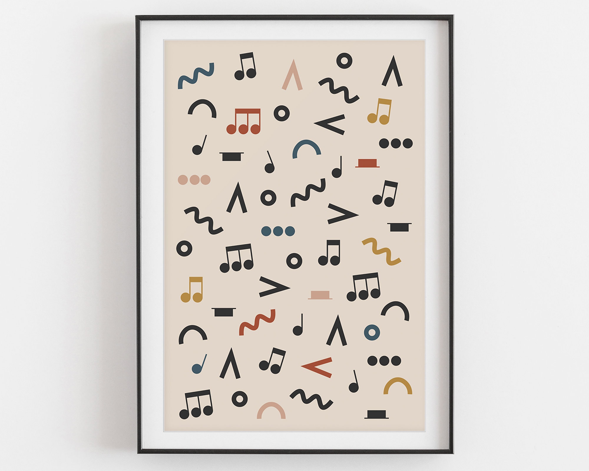 Music Notes Poster Music Symbols Music Room Decor Cream - Etsy