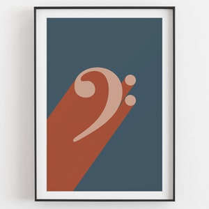Bass Clef Poster | Music Art Print - Etsy