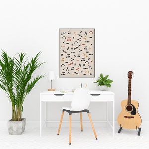 Music Notes Poster, Music Symbols, Music Room Decor, Cream - Etsy