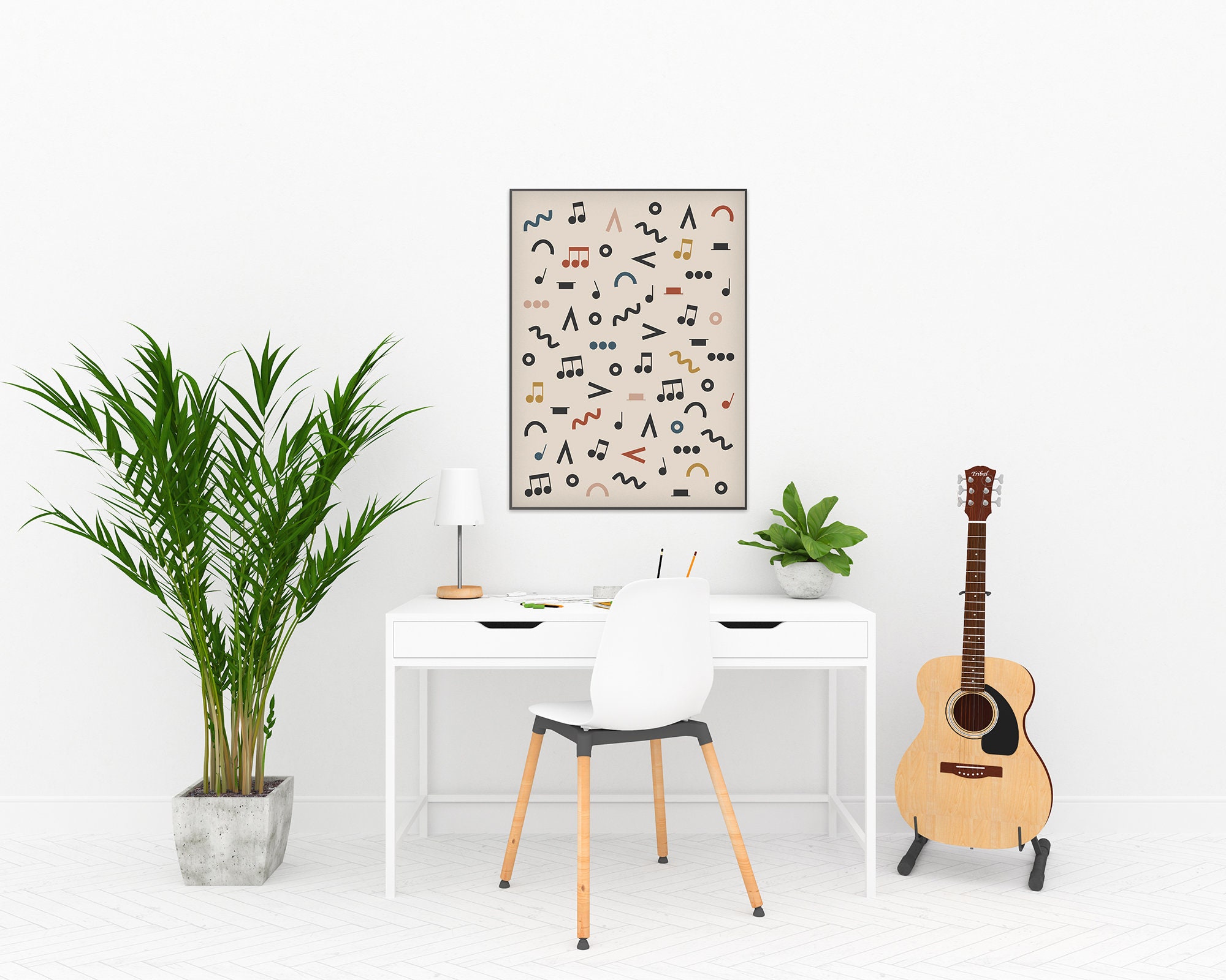 Music Notes Poster Music Symbols Music Room Decor Cream - Etsy