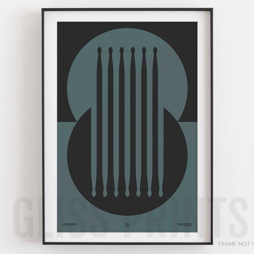 Drum Sticks Poster Minimal Music Print Gift for Drummer | Etsy