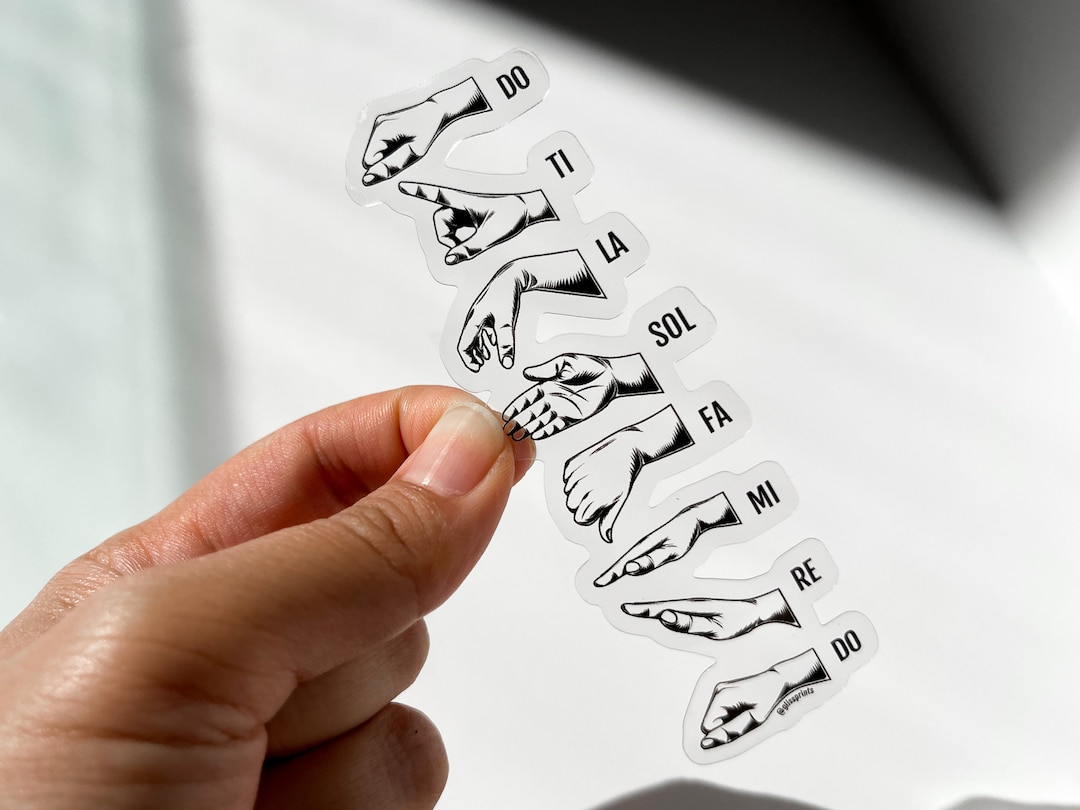 Solfege Hand Signs Clear Sticker | Gift for Choir Director, Singer - Etsy