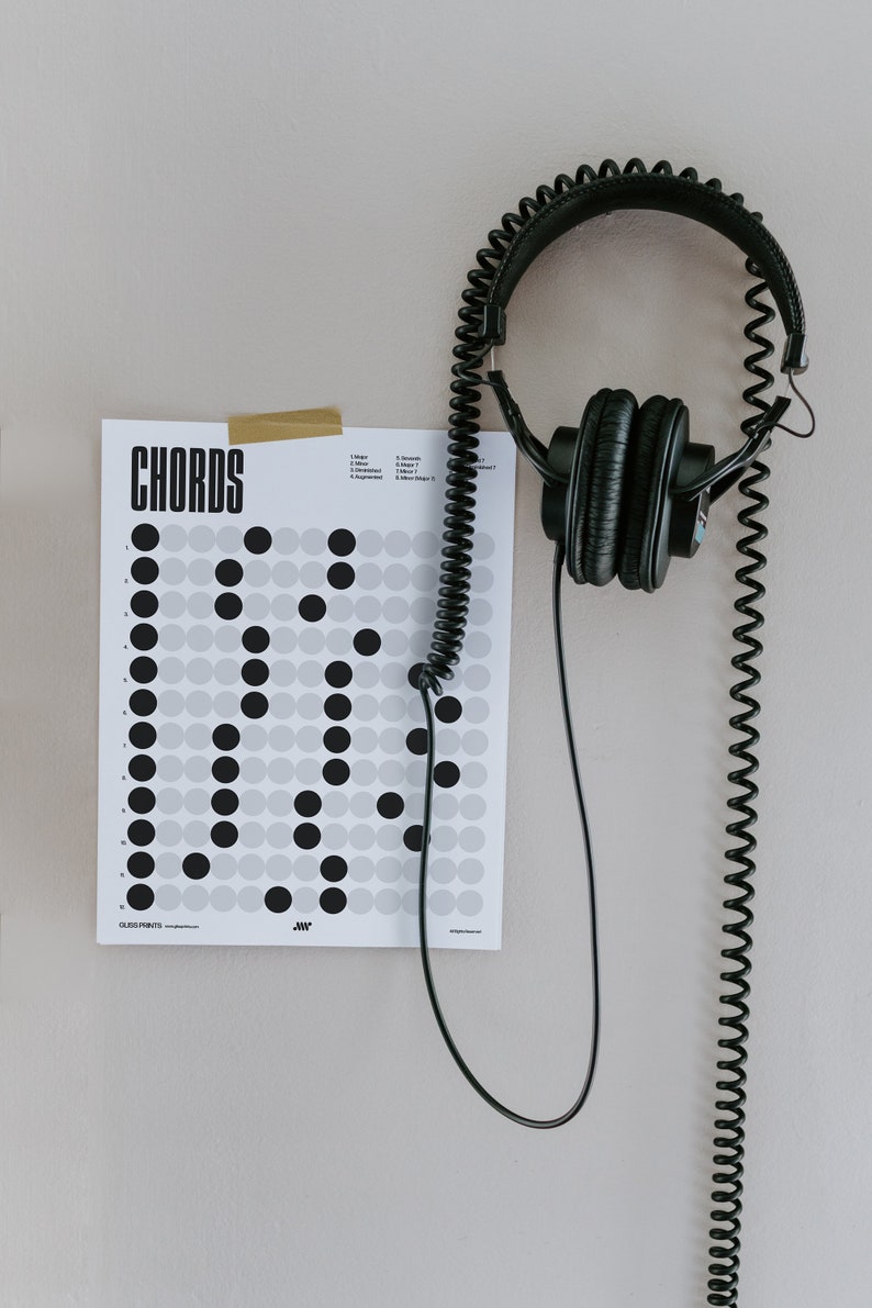 Music Chords Chart | Minimal Music Theory Print Design | Music ...