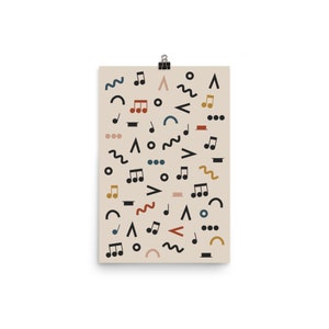 Music Notes Poster, Music Symbols, Music Room Decor, Cream - Etsy