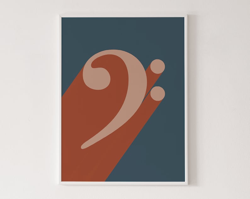 Bass Clef Poster Music Art Print - Etsy