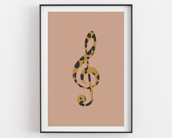 Treble Clef Poster Music Art Animal Print Music Lover | Etsy