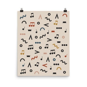 Music Notes Poster, Music Symbols, Music Room Decor, Cream - Etsy