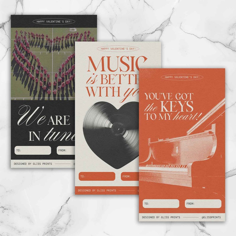 Music Themed Valentines for Musicians | Valentine's Day | Printable ...
