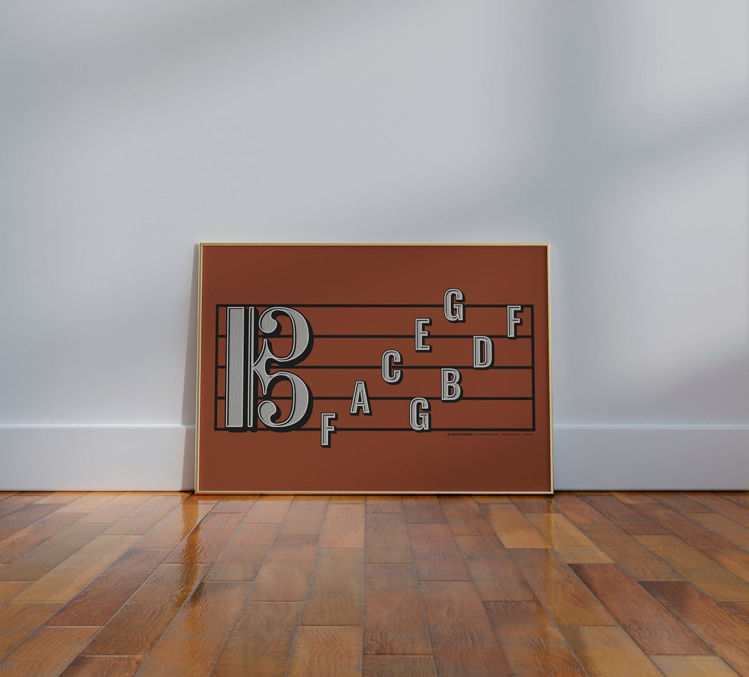 Alto Clef Note Names Poster | Music Education Poster, Red - Etsy