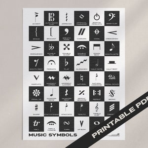 Music Symbols Chart | Music Terms | Printable Digital Download - Etsy