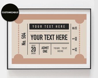 Custom Ticket Stub Poster Concert Ticket Gift for Music | Etsy