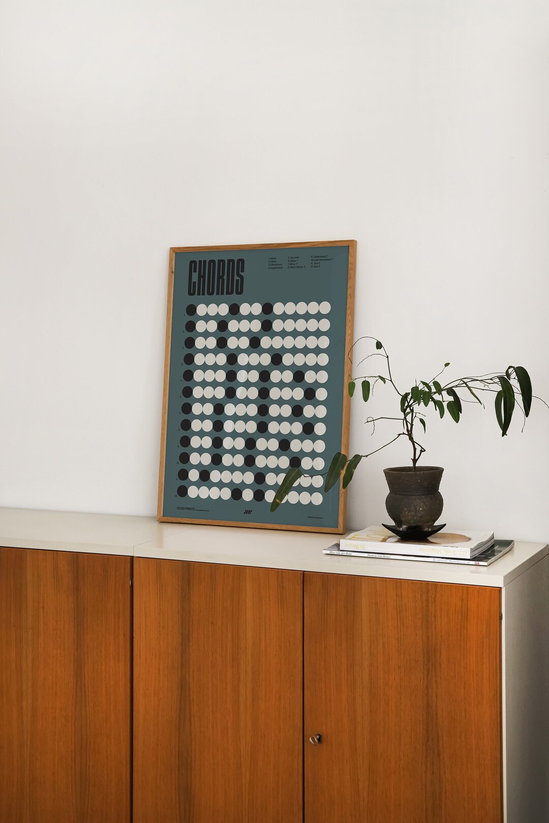 Music Chords Poster, Dot Design, Music Theory Print, Blue - Etsy