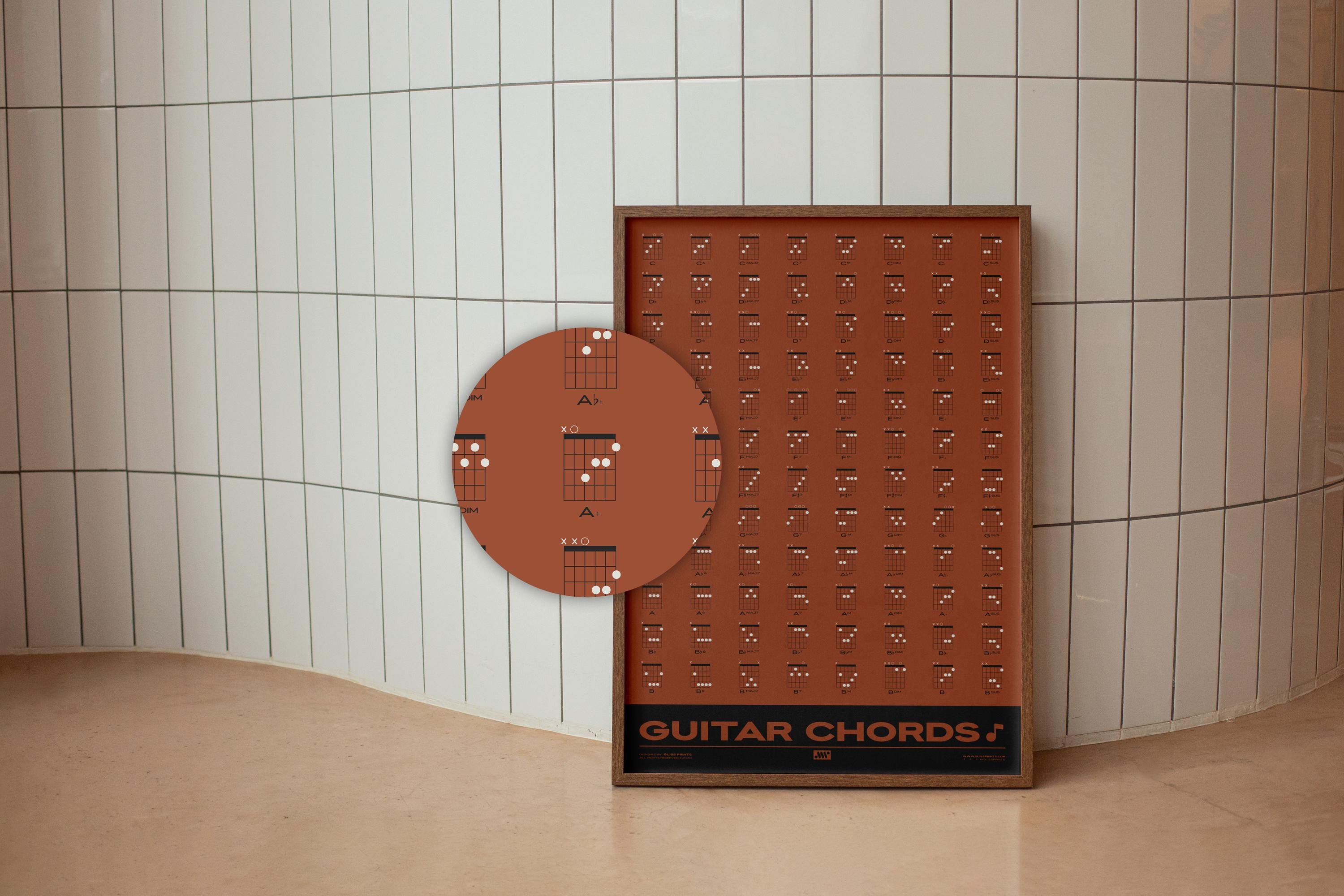 Guitar Chords Chart Poster | Gift for Guitarist | Music Education ...