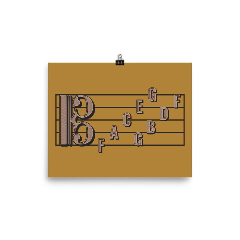 Alto Clef Note Names Poster Music Education Poster Yellow | Etsy