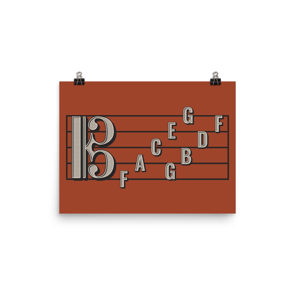 Alto Clef Note Names Poster Music Education Poster Red | Etsy