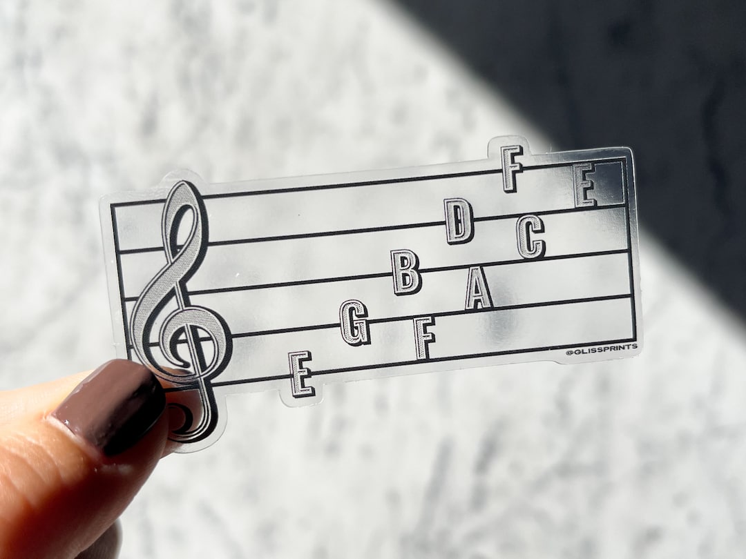 Treble Clef Note Names | Transparent Music Sticker - Etsy