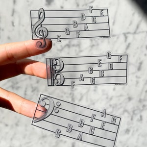 Bass Clef Note Names | Transparent Music Sticker - Etsy