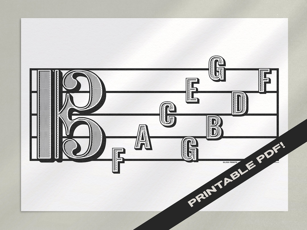 Alto Clef Note Names Printable PDF | Typography Design | Music ...