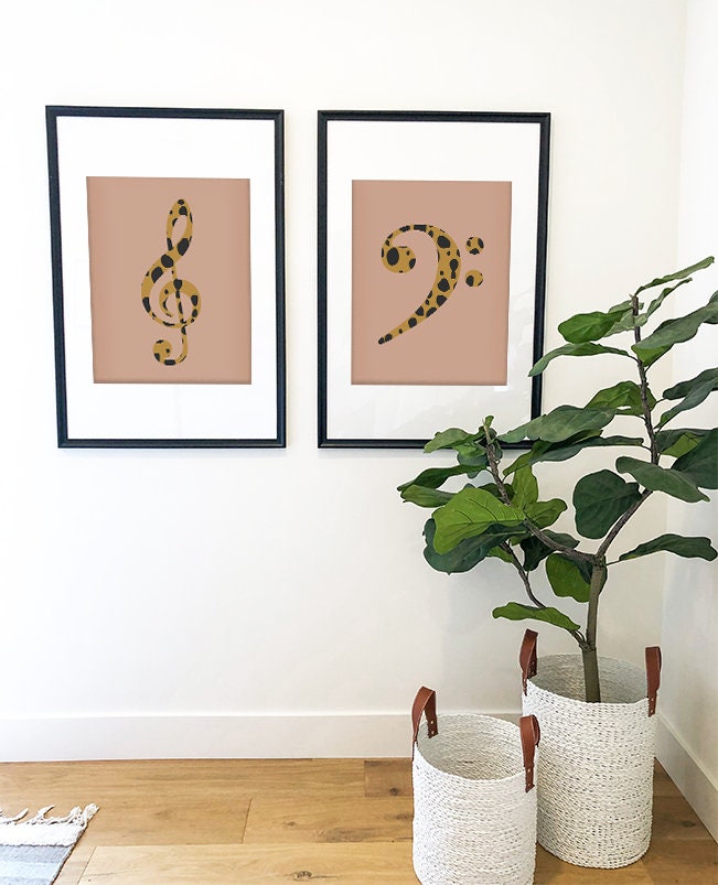 Bass Clef Poster Music Art Animal Print Music Lover Gift | Etsy