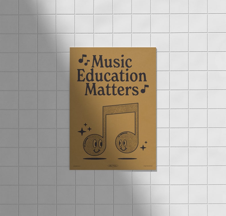 Music Education Matters Poster - Retro Style With Smiling Music Notes ...