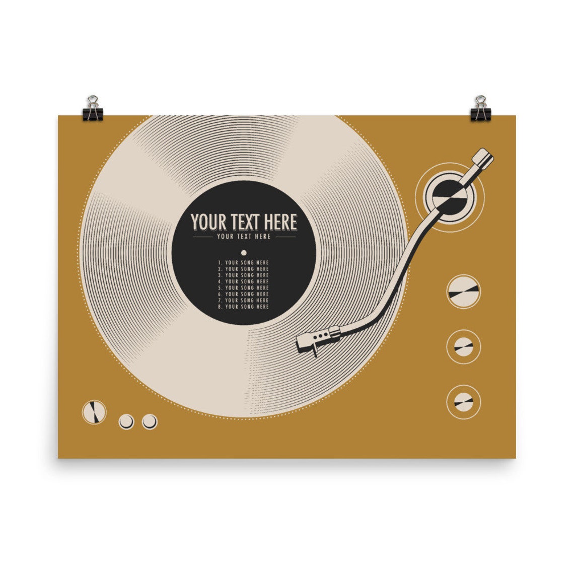 Custom Vinyl Record Poster Personalized Print Yellow Gift | Etsy