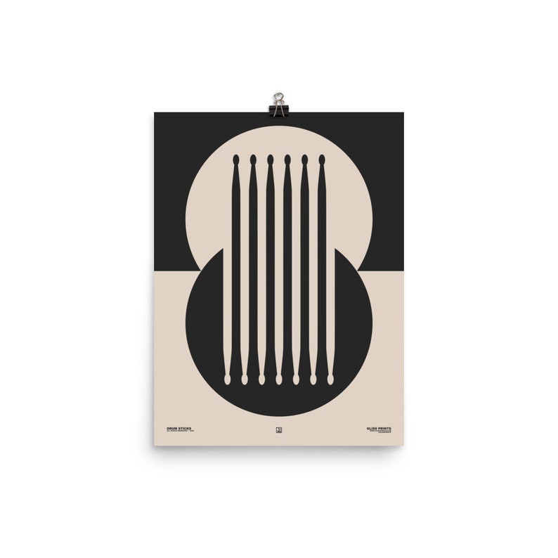 Drum Sticks Poster Minimal Music Print Gift for Drummer | Etsy