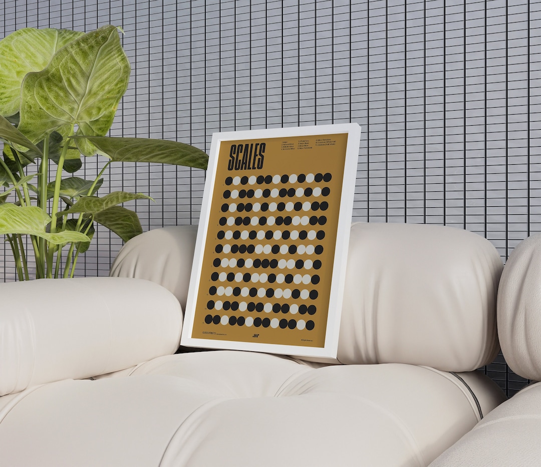 Music Scales Poster, Dot Design, Music Theory Chart, Yellow - Etsy