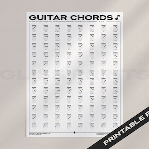 Guitar Chords Fingering Chart PDF Printable Digital Download Music ...
