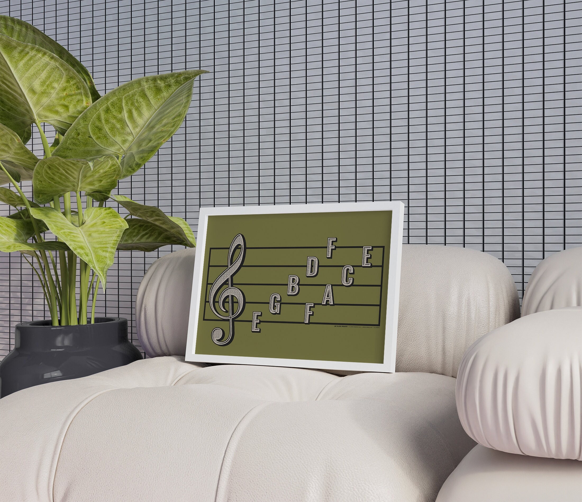 Treble Clef Note Names Poster | Music Education Print, Green | Music ...