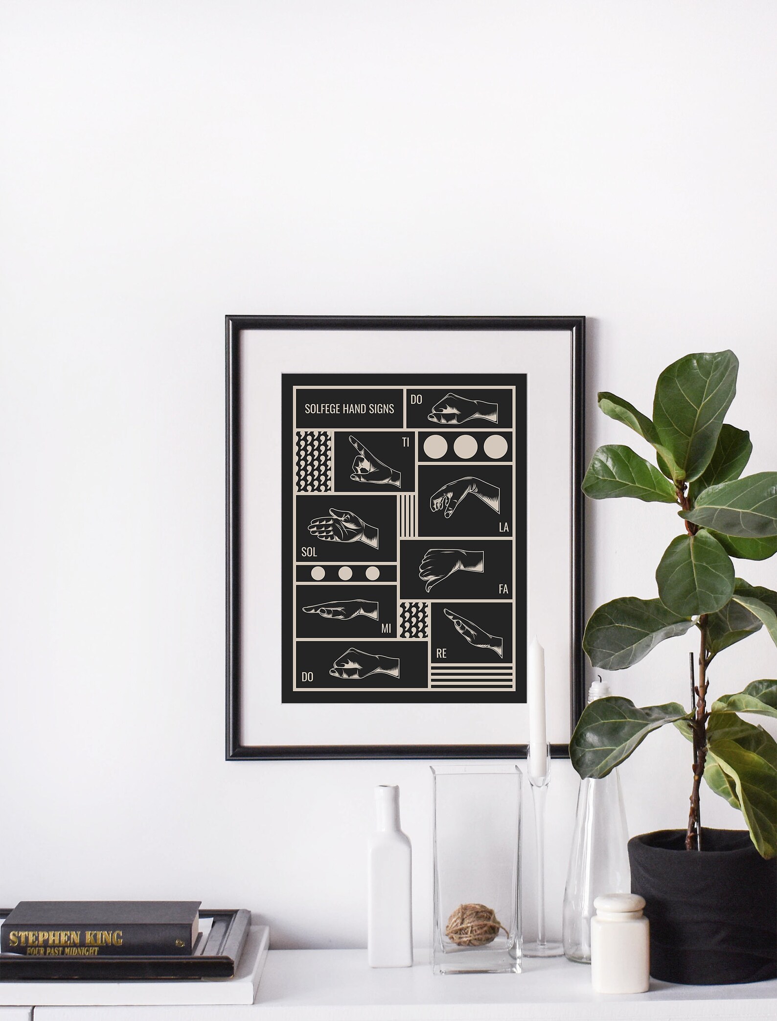 Solfege Hand Sign Poster Music Art Print Black Gift for - Etsy