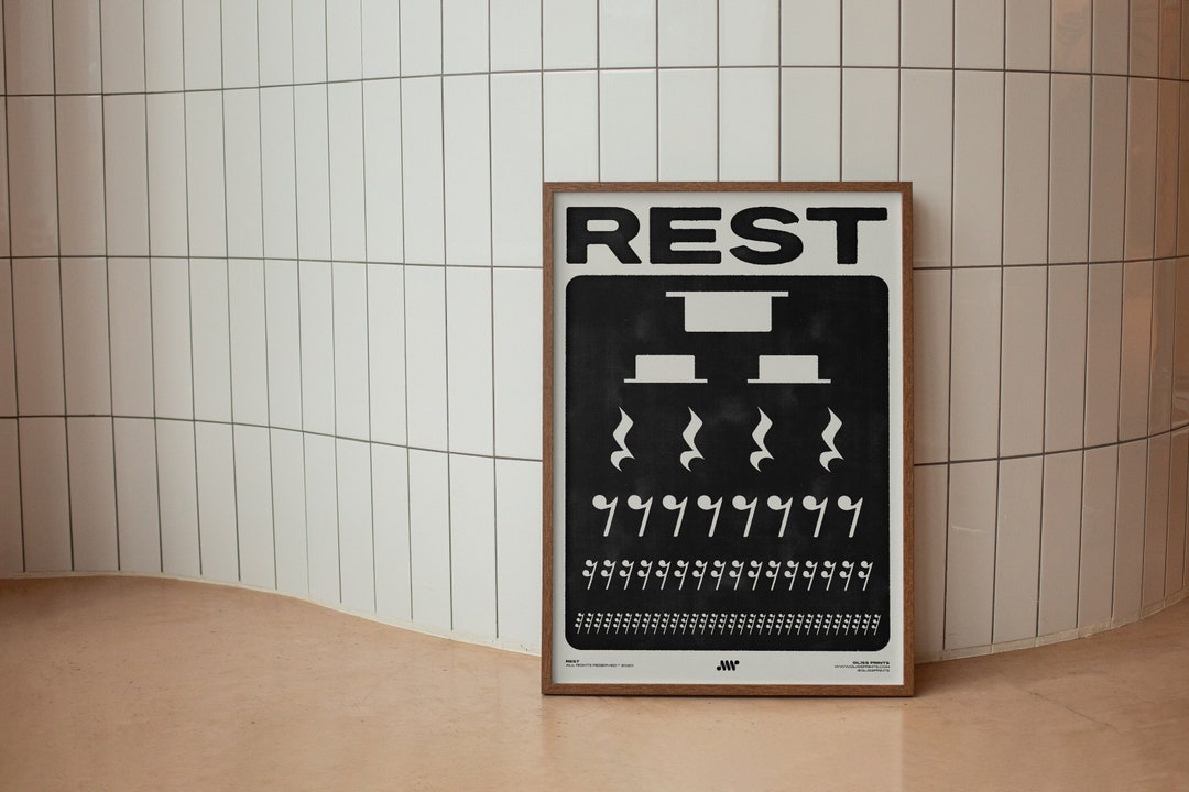 Music Rest Symbol Poster, Cream | Music Classroom Music Studio Decor - Etsy