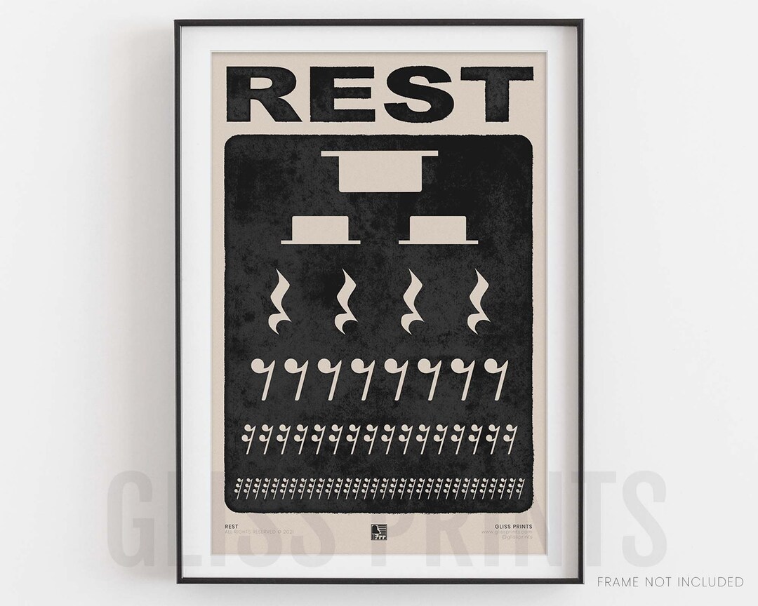 Music Rest Symbol Poster, Cream Music Classroom Music Studio Decor - Etsy
