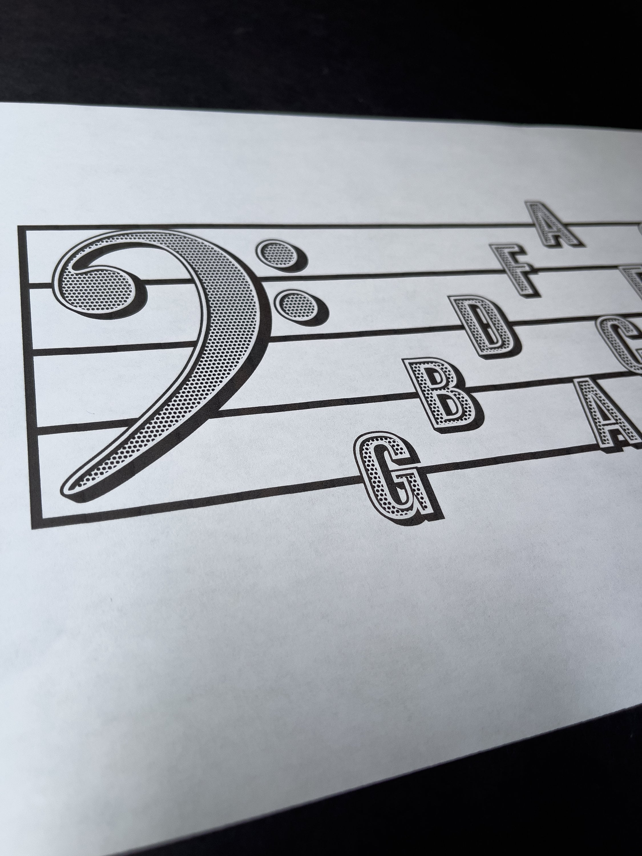 Bass Clef Note Names Printable PDF | Typography Design | Music ...