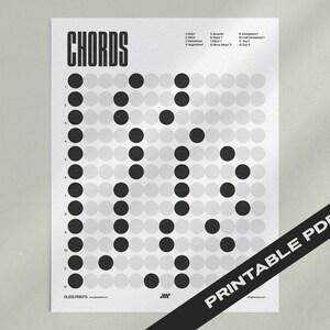 Music Chords Chart | Minimal Music Theory Print Design | Music ...