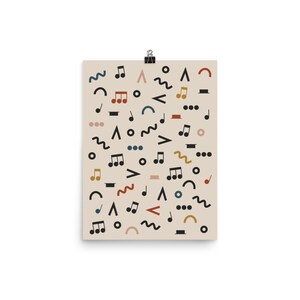 Music Notes Poster, Music Symbols, Music Room Decor, Cream - Etsy