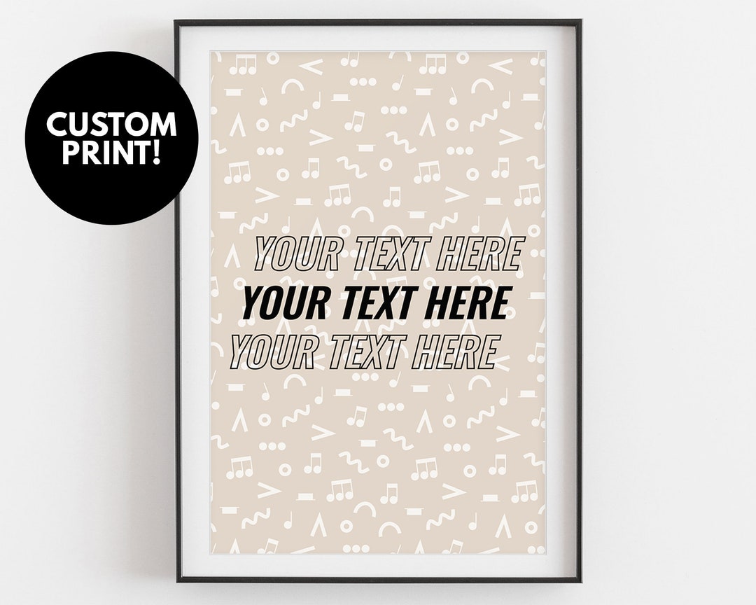 Personalized Music Notes Poster, Music Symbols, Music Room Decor, Cream ...