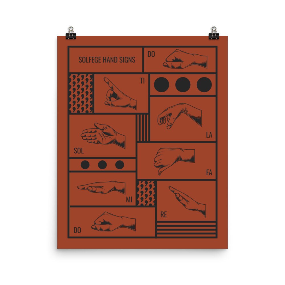 Solfege Hand Sign Poster Music Art Print Red Music | Etsy