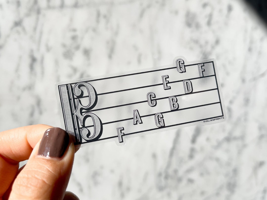 Alto Clef Note Names | Transparent Music Sticker - Etsy