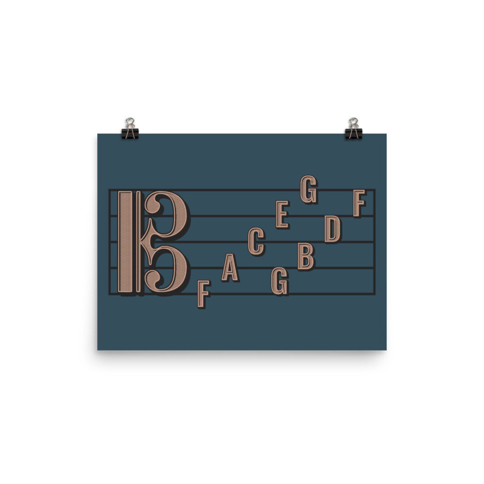 Alto Clef Note Names Poster Music Education Poster Blue | Etsy