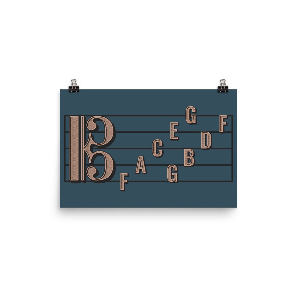 Alto Clef Note Names Poster Music Education Poster Blue | Etsy