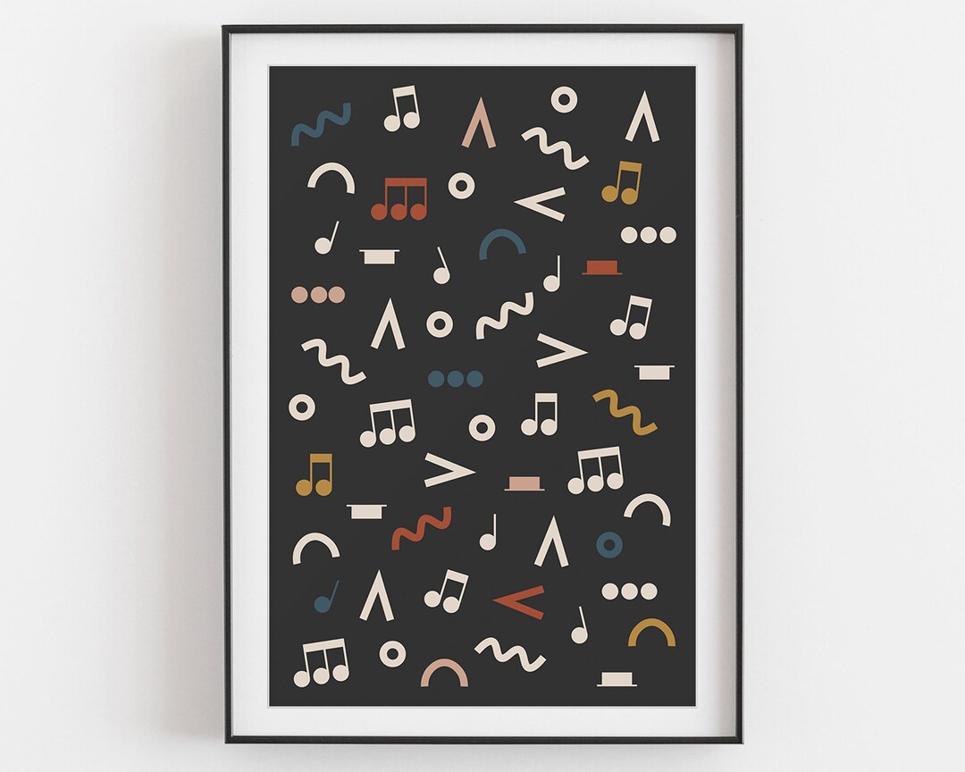 Music Notes Poster, Music Symbols, Music Room Decor, Black - Etsy